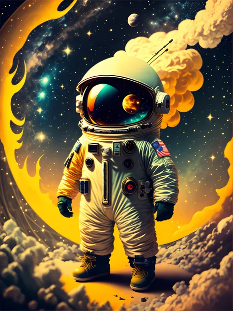 an image depicting an astronaut floating in space with earth in - SeaArt Al - Free Al Art Generator