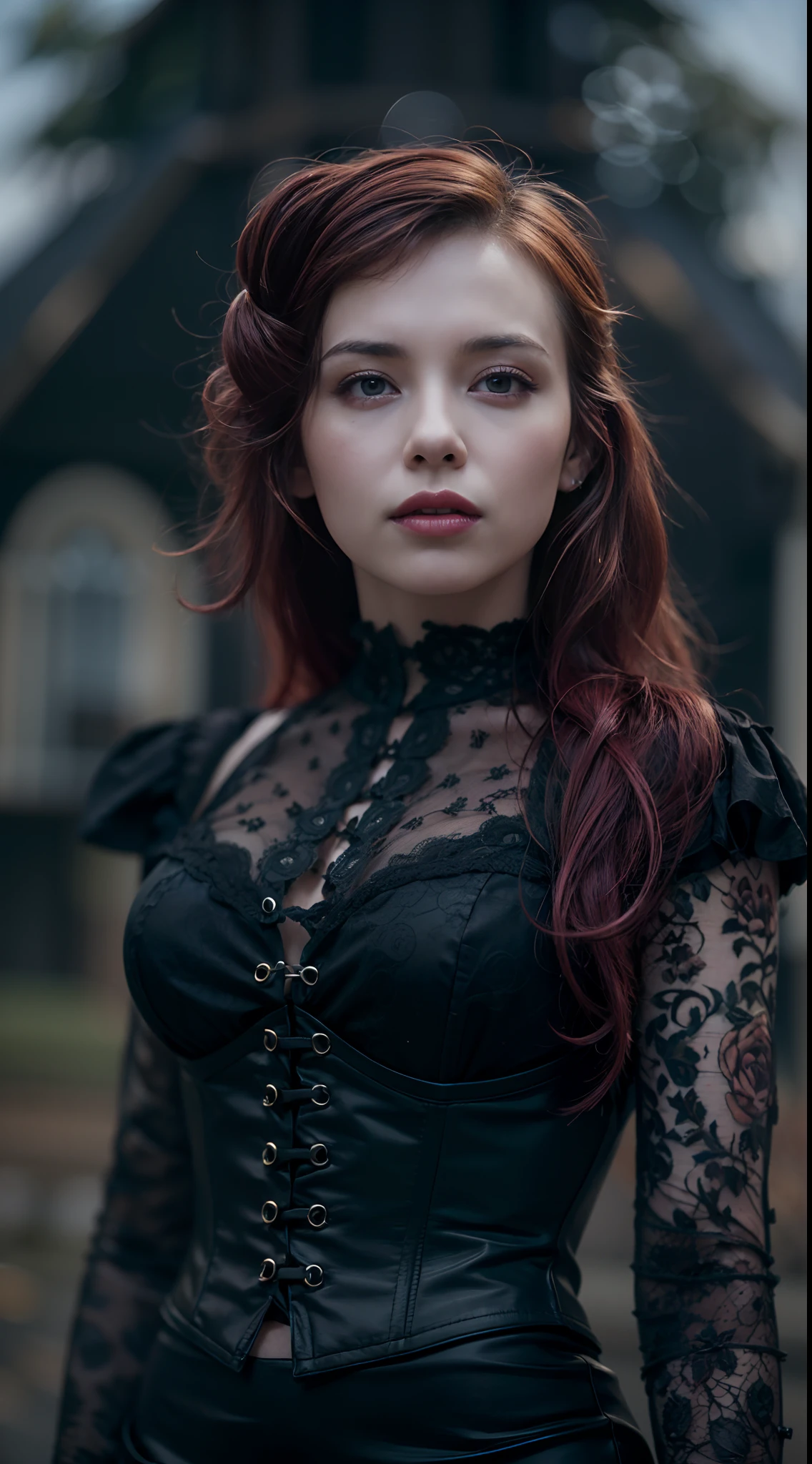 Cinematic film still, 1girl, new gothic gal, tattooed, 28yo - SeaArt AI