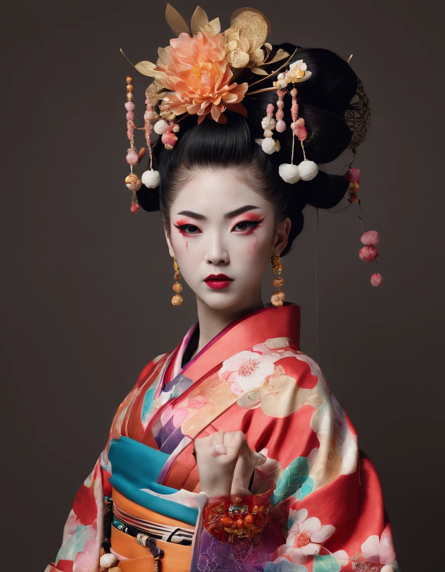 Divine And Gorgeously Decorated Oiran She Is A Very Elegant And