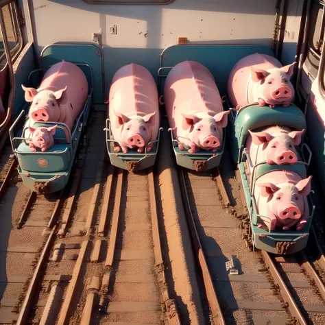 Pigs on rails - SeaArt AIモデル