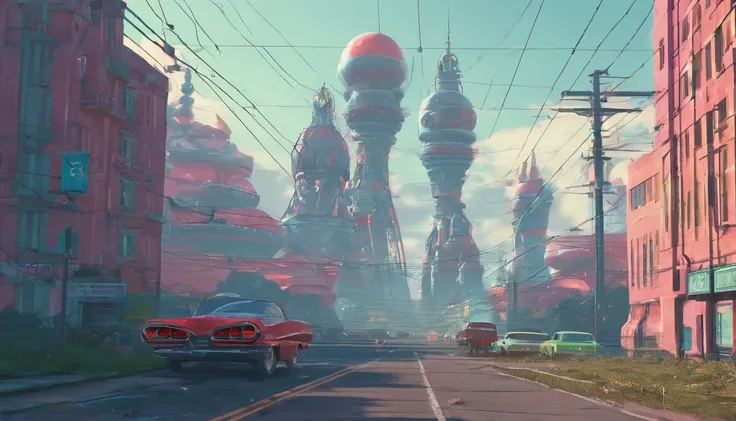 retrofuturism, streets of soviet union, utopian future, androids ...