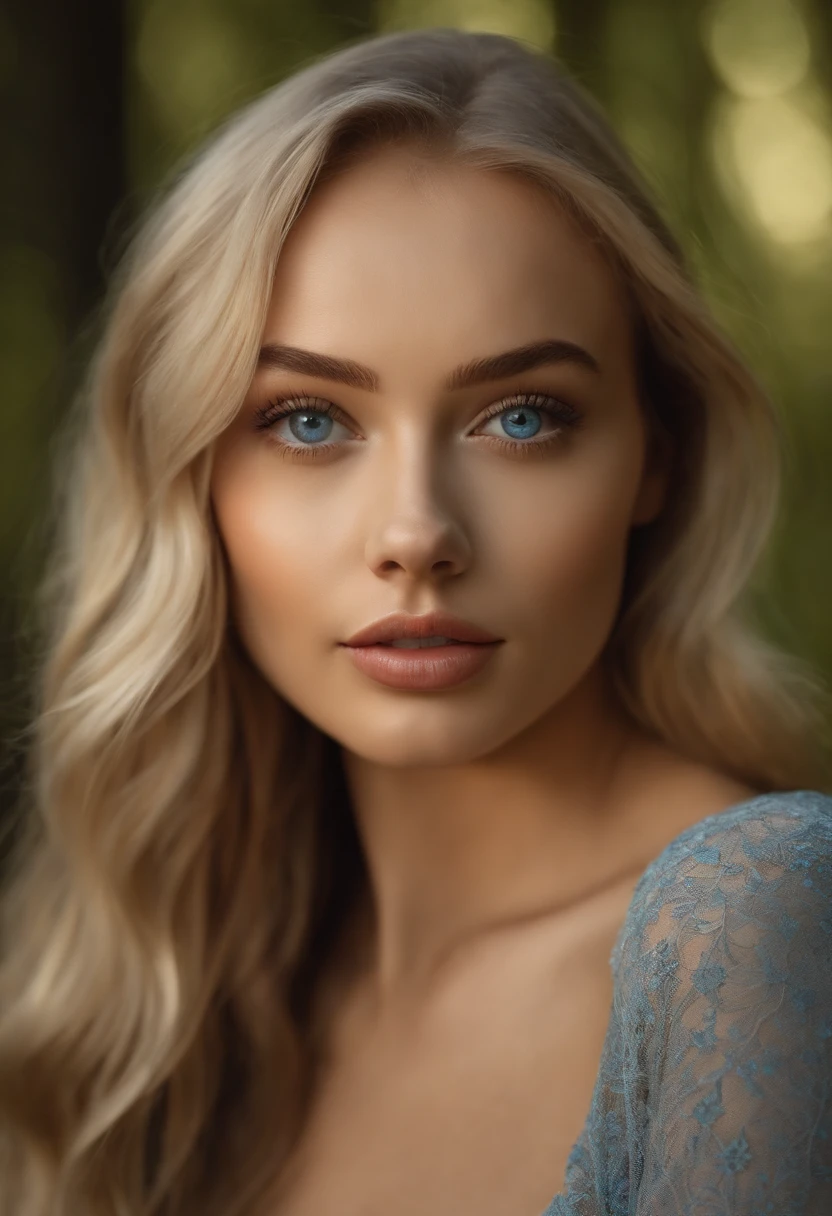 Chica sexy con ojos azules, ultra realista, Meticulosamente detallado, Retrato de Sophie Mudd ...
