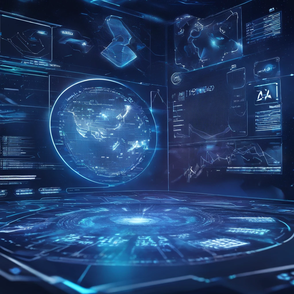 A futuristic interface with a map and a lot of information - SeaArt AI