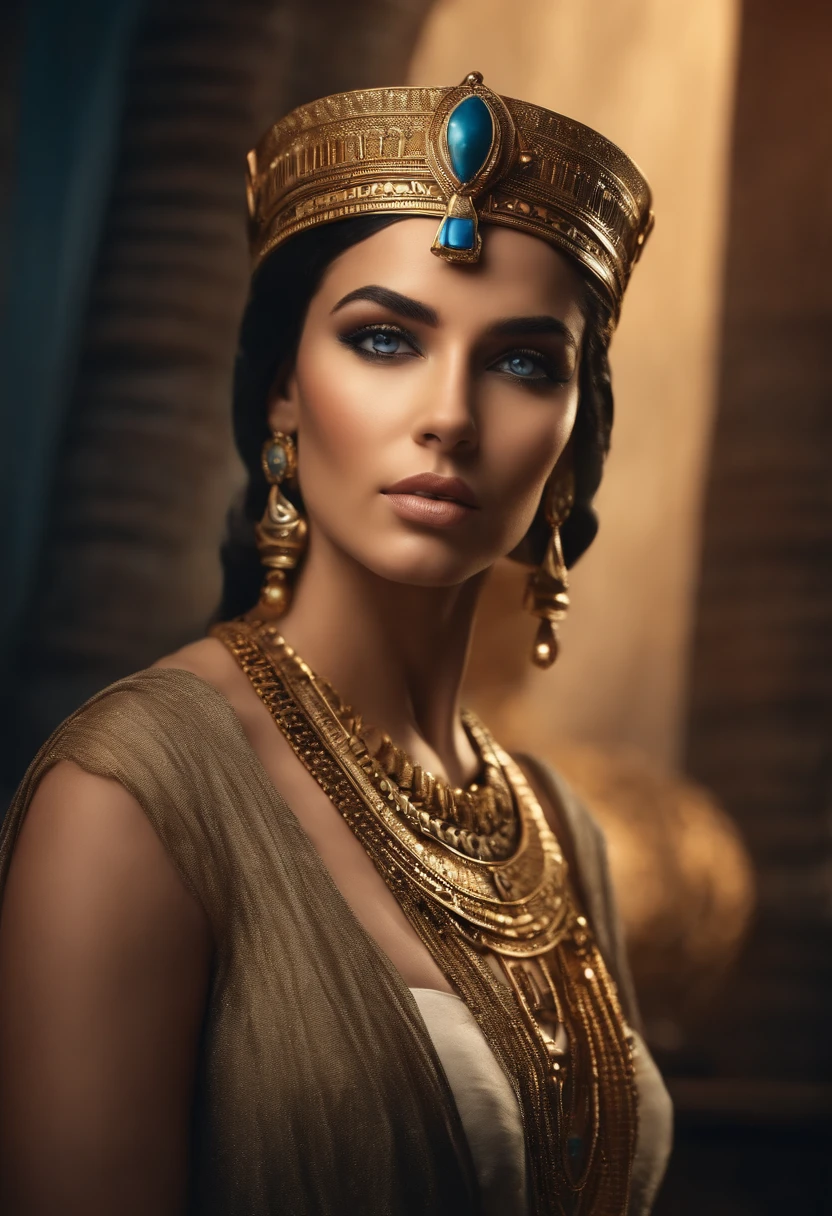 hyper-realistic beautiful portrait of Cleopatra, beautiful face, pretty ...