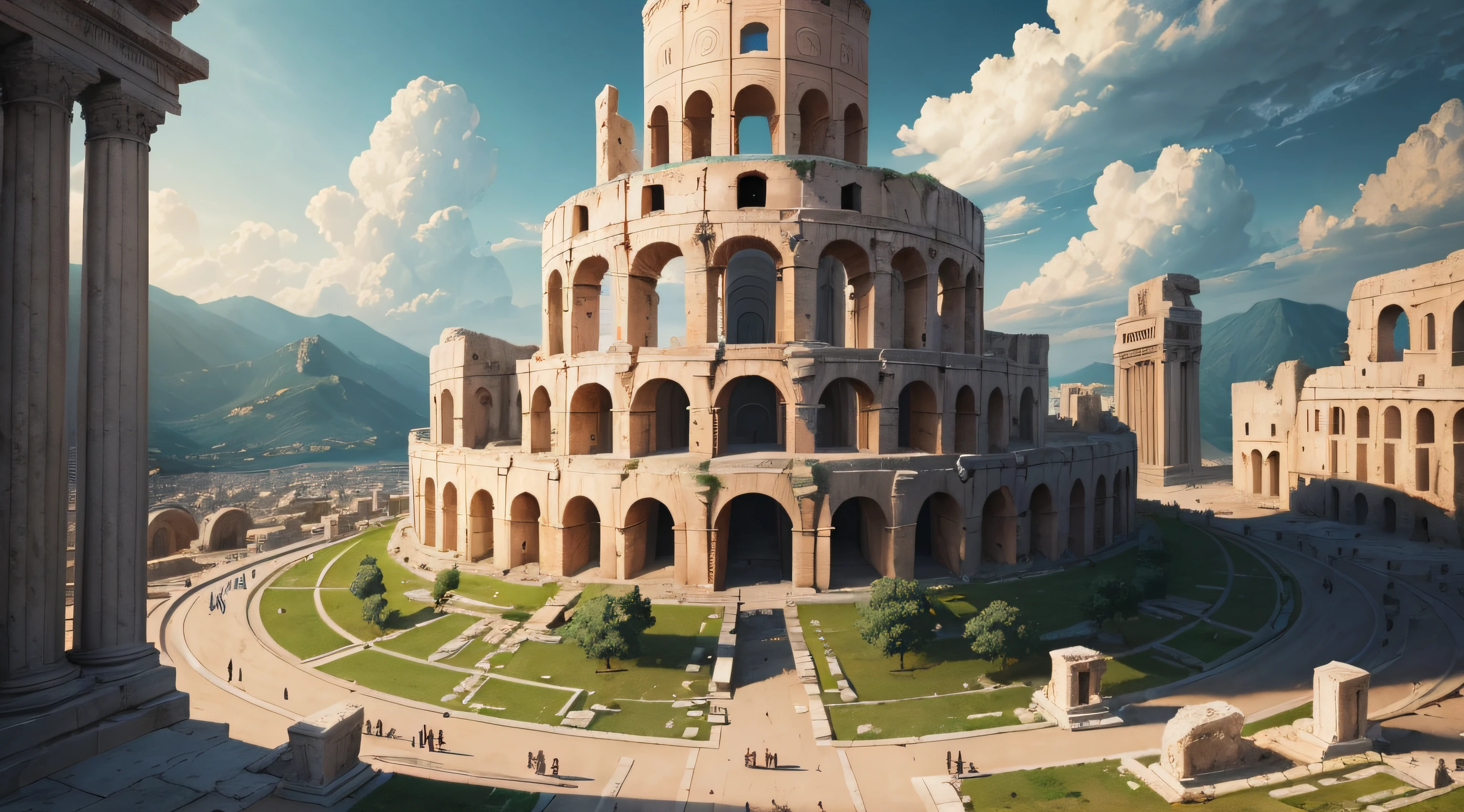 There is a large building with a clock tower on top of it - SeaArt AI