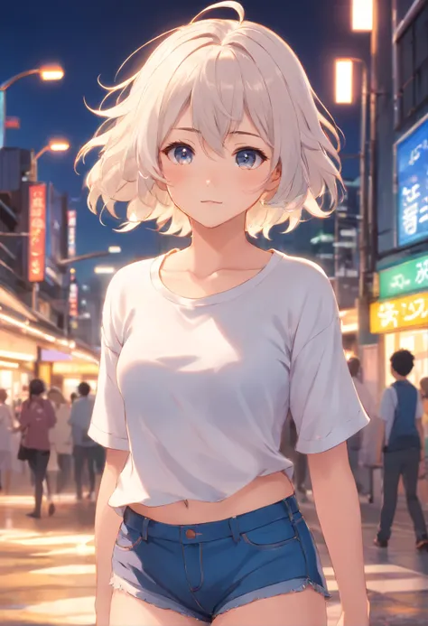 masterpiece, best quality, 1 girl, white hair, orange eyes - SeaArt AI