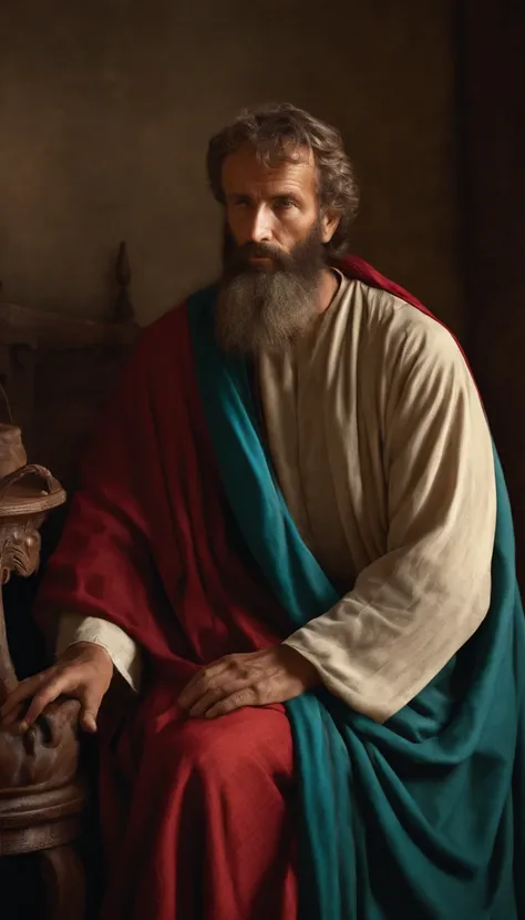 The apostle Paul looked at the screen, Long clothes, religion, Ultra photo realsisim - SeaArt AI