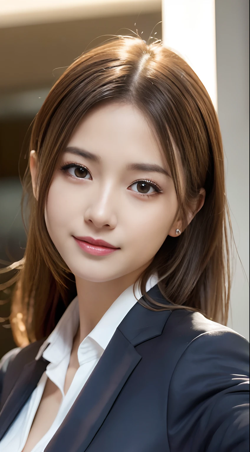 A Close Up Of A Woman In A Suit Posing For A Picture Seaart Ai