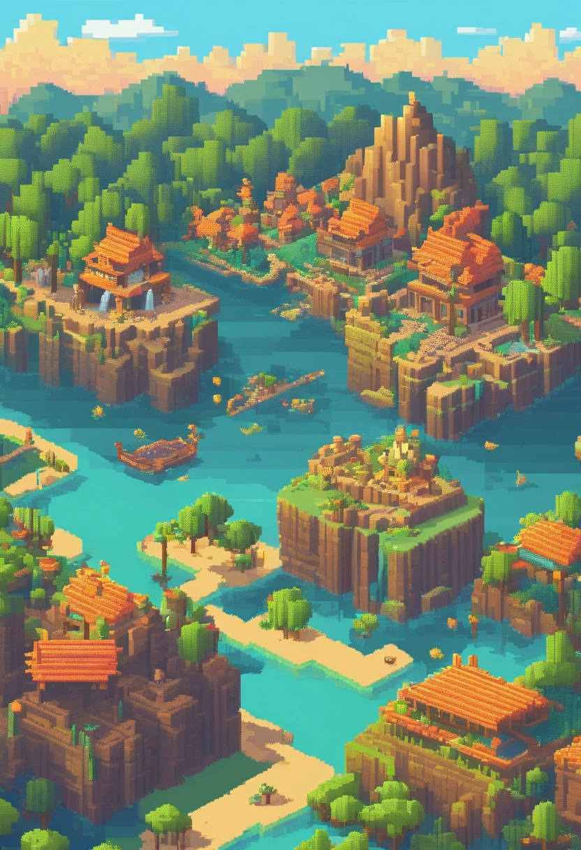 Pixel art tourist destination - SeaArt AI