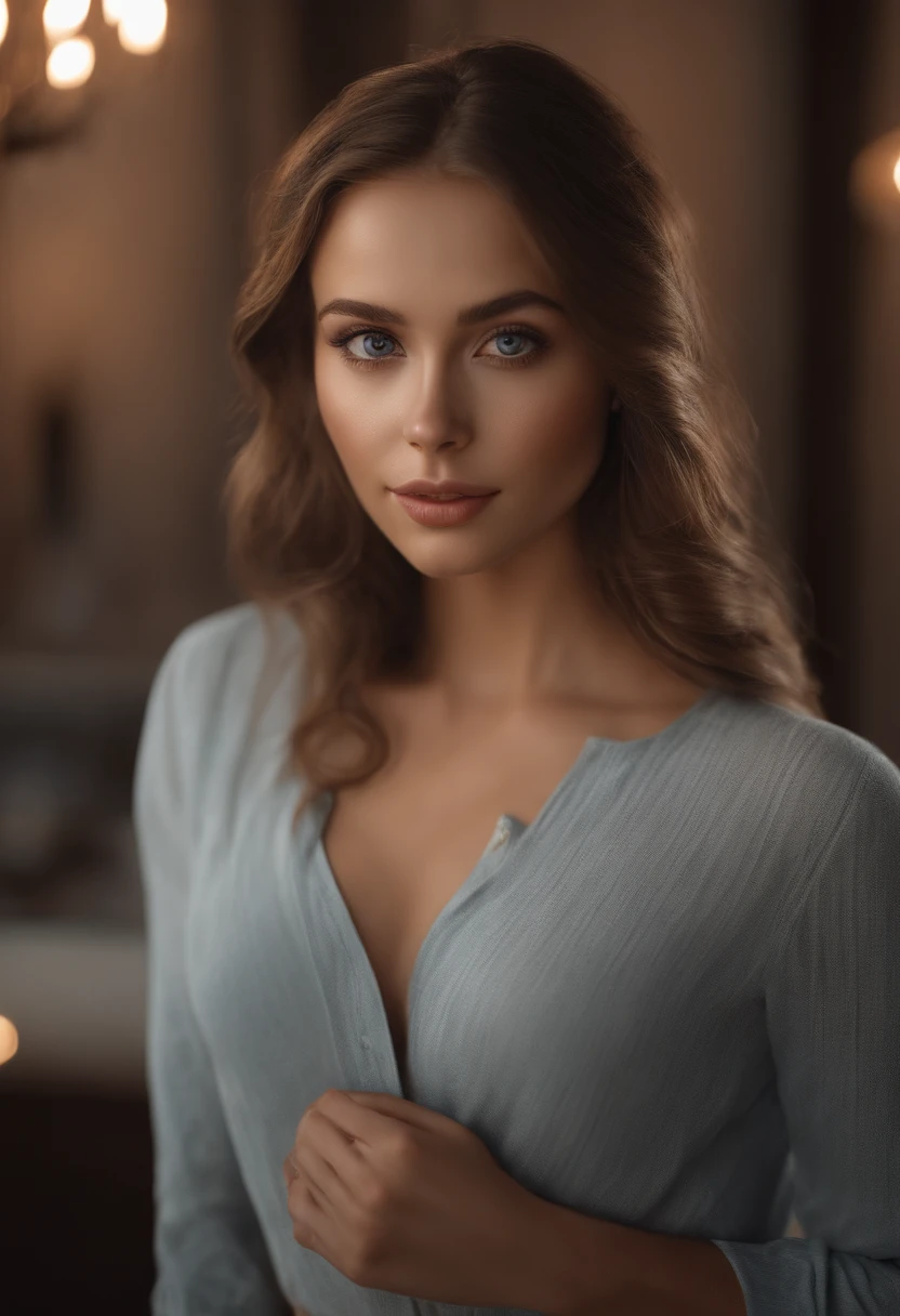 Arafed Frau voll , Sexy Mädchen mit blauen Augen, Ultrarealistisch, Akribisch detailliert ...