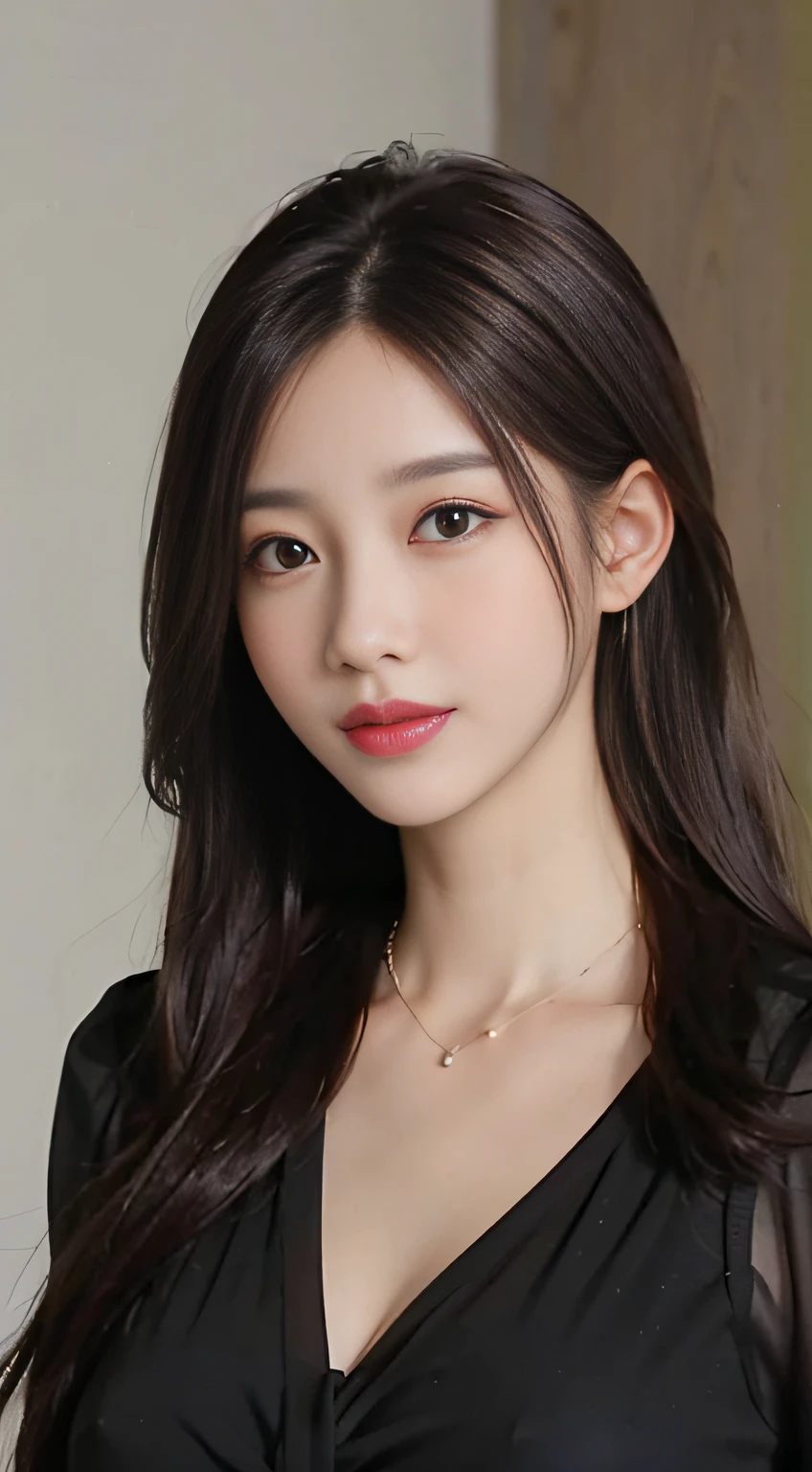 (((Brown long hair))), (Louvre Museum), Pose Seductive, (A hyper-realistic), (Illustration ...