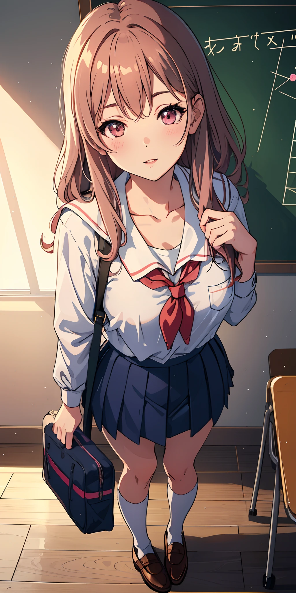 Brown Hair School Girl Created With Seaart Ai
