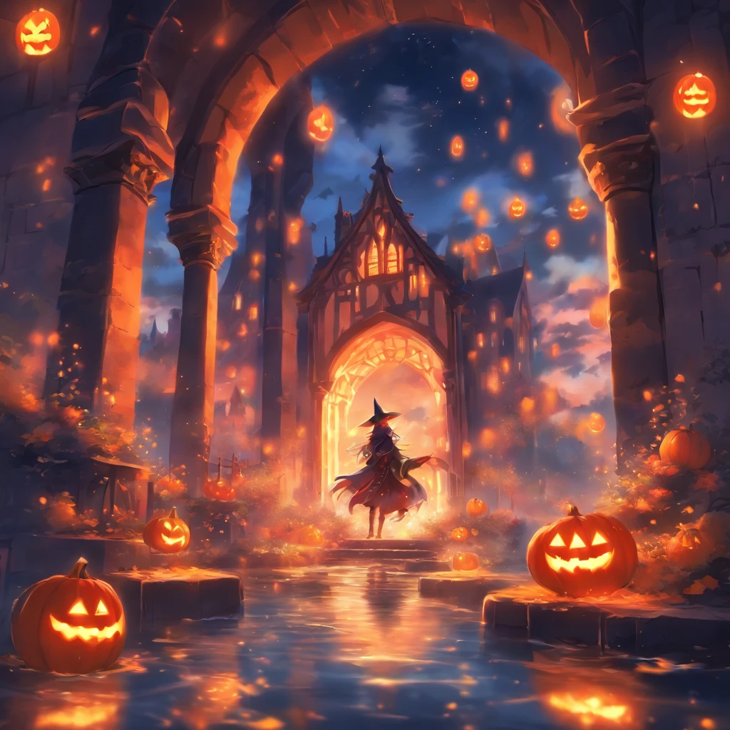 Halloween Floating Lights Cinematic Light And Reflection Glowing Lights Intermediate