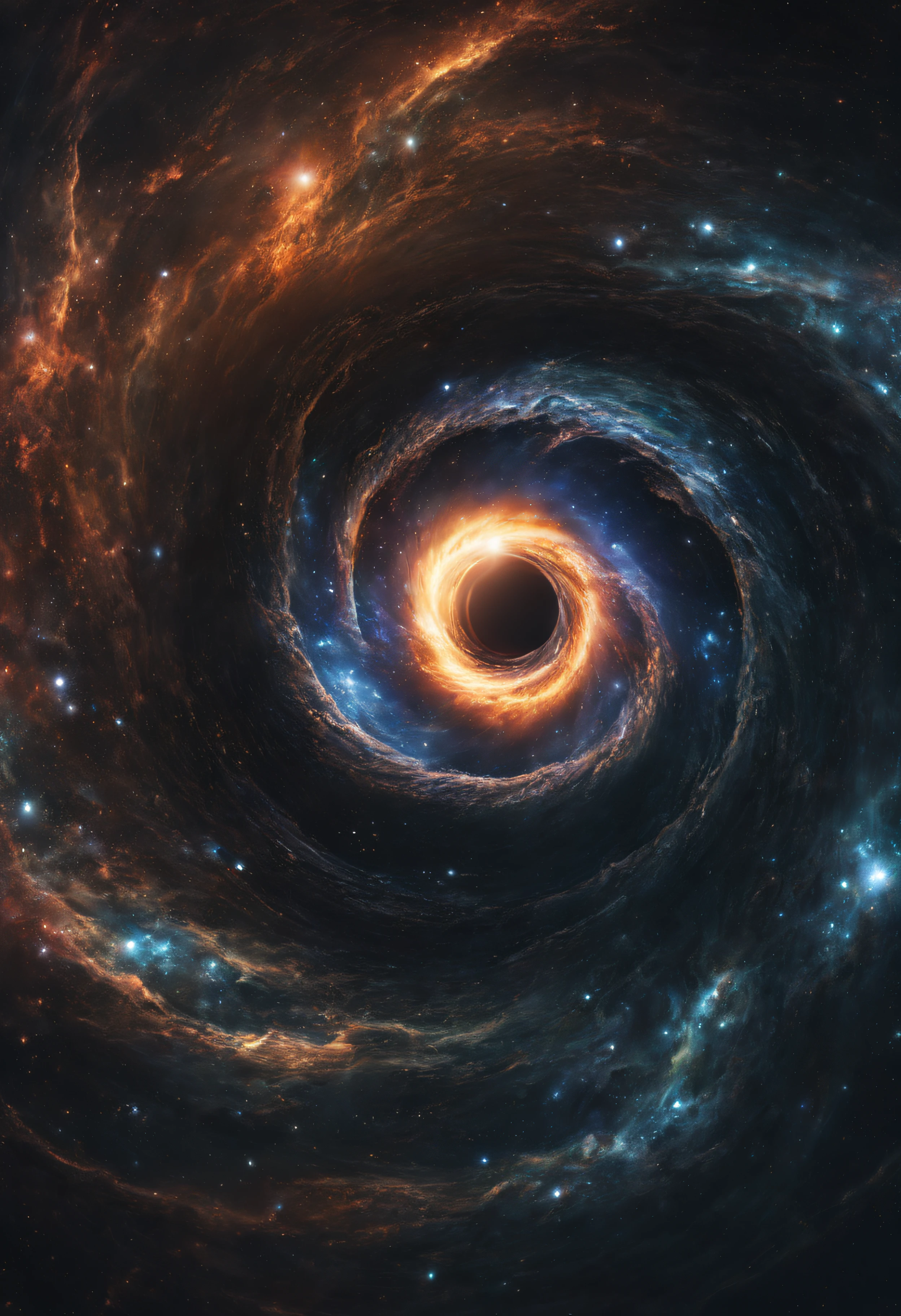 A spiral galaxy with a black hole in the center - SeaArt AI