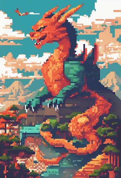 32x32 pixel art dragon - SeaArt Al - Free Al Art Generator