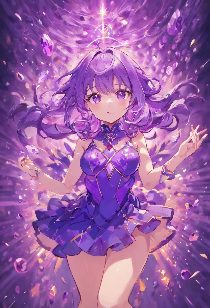A girl in a purple dress with a star in her hand - SeaArt AI