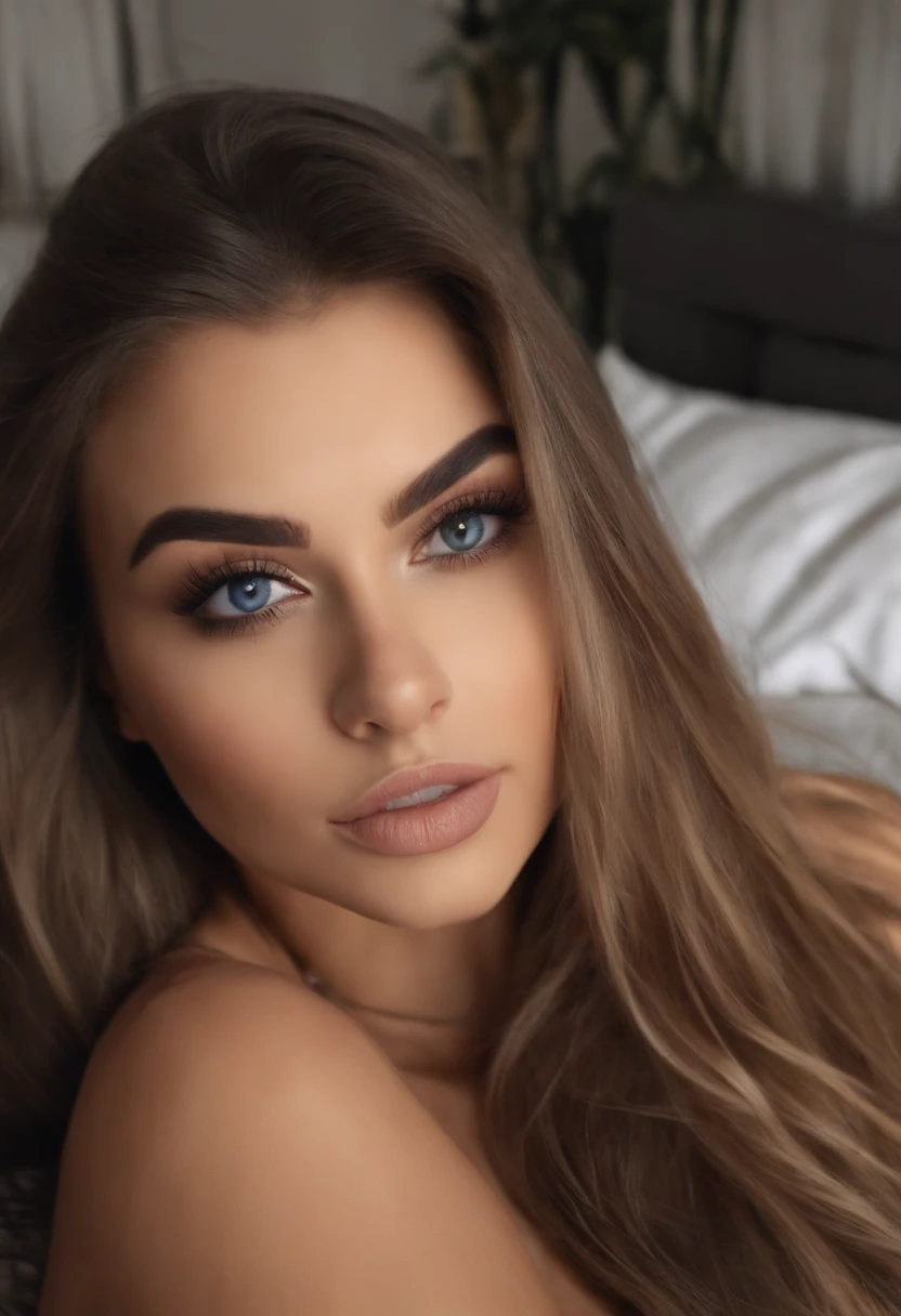 Arafed Mujer totalmente , Chica sexy con ojos azules, ultra realista, meticulosamente detallado ...