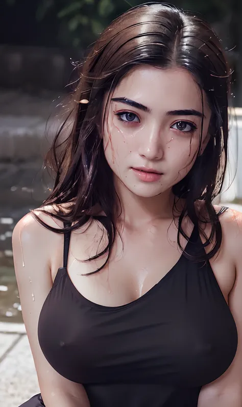 analog style, model shoot style, RAW close portrait of a 1girl, ((beautiful face: 1.7, bottom ...