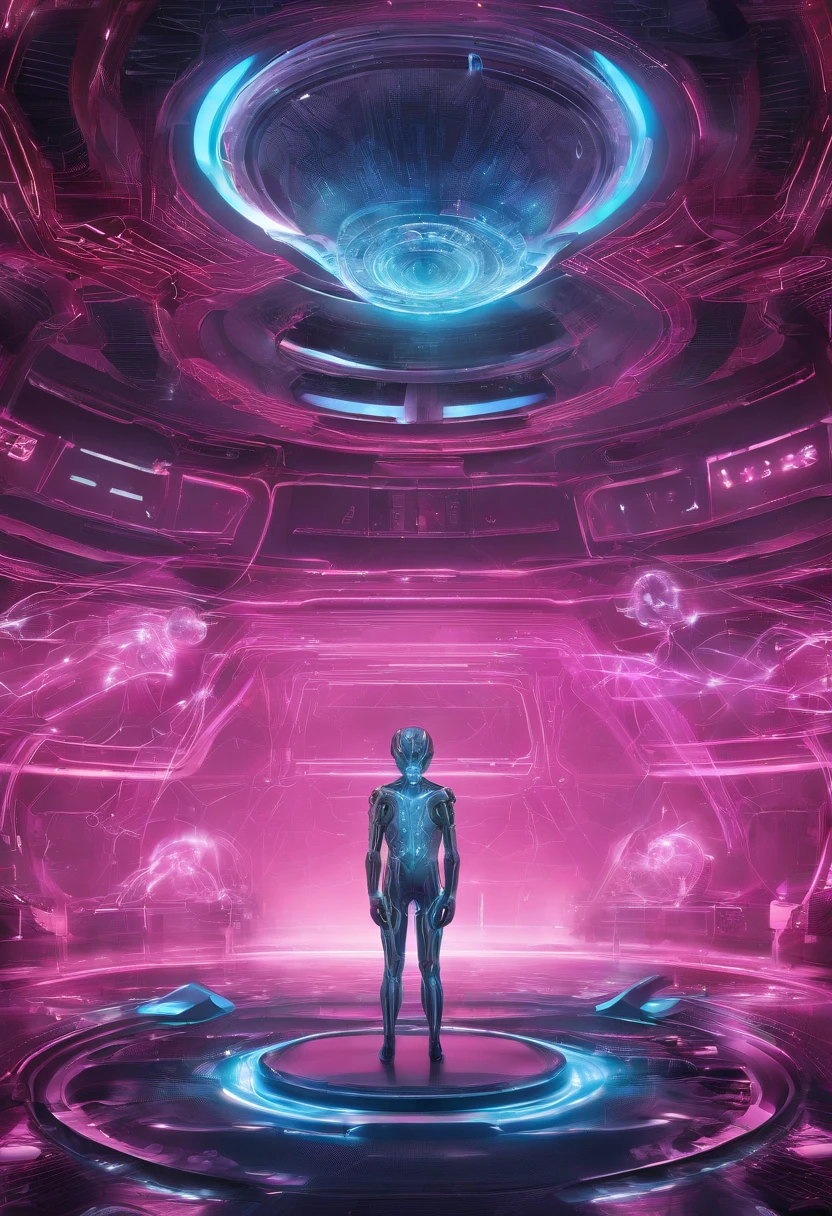Alien regeneration room with symbology of the quantum holographic ...