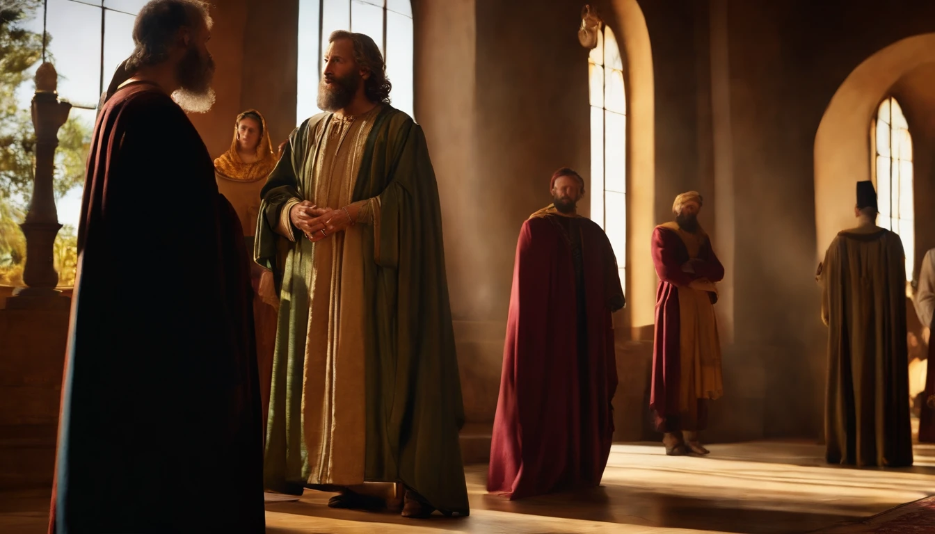 The apostle Paul looked at the screen, roupas compridas, Religion, Ultra foto realsisim ...