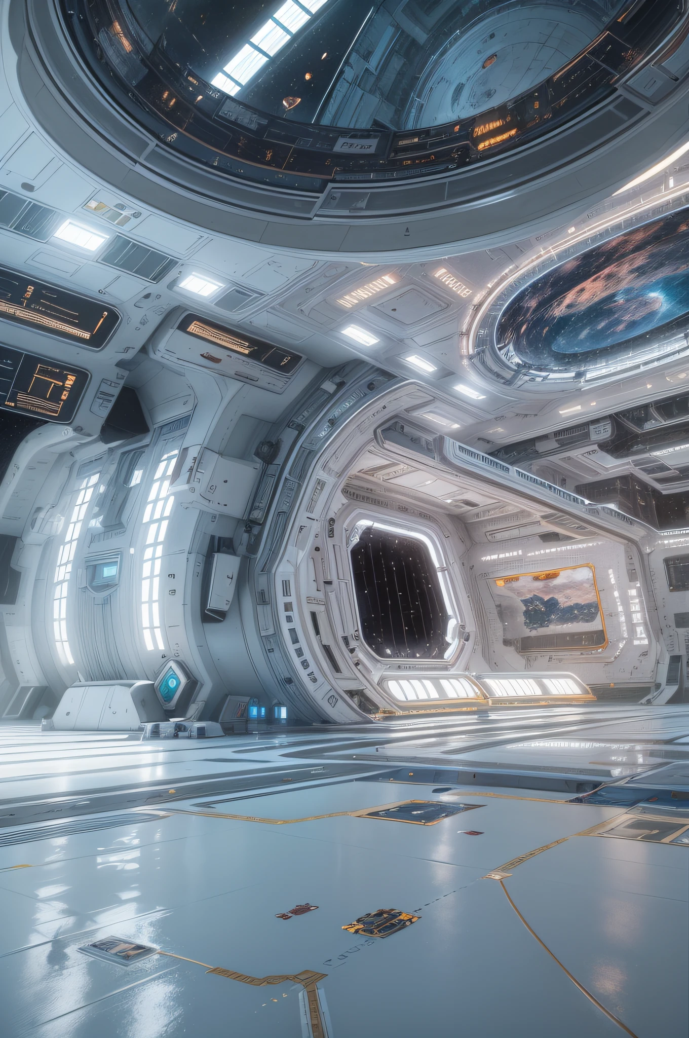 A close up of a futuristic space station with a ceiling - SeaArt AI