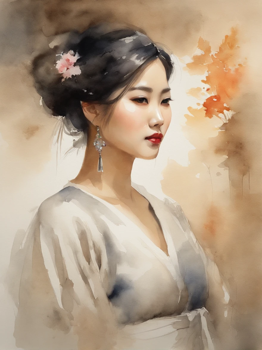 Watercolor painting of a Very Beautiful Korean girl : : Trending on Artstation: : Simple ...