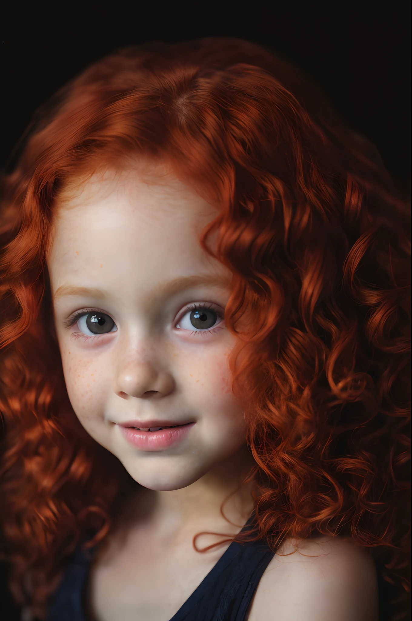 Close Up Edit Photo Of Curly Red Haired Girl At 10 Years Old