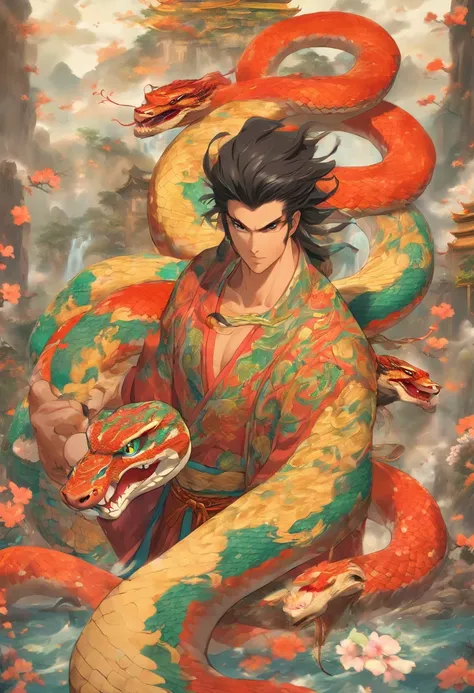 (((Half-snake, half-Human body))) best quality, ultra-high resolution ...