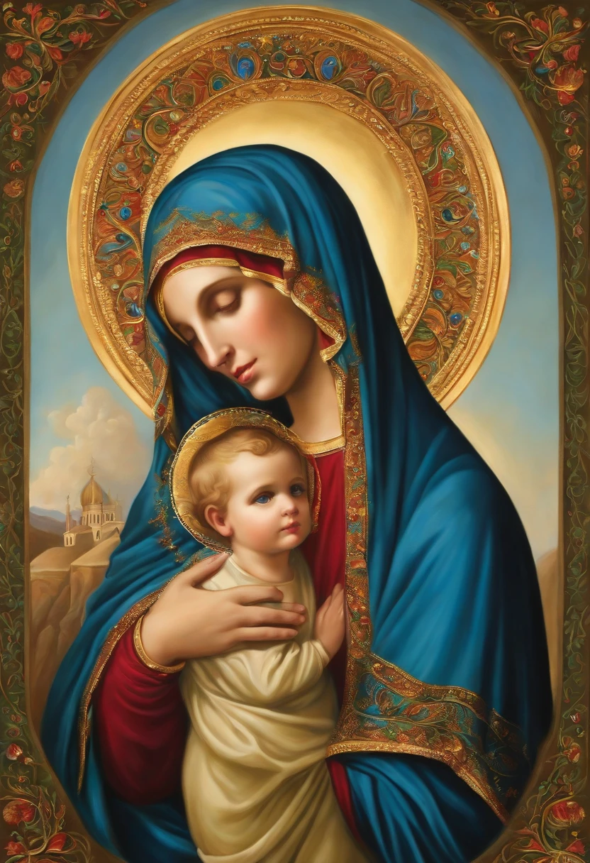painting of Mary, mother of God - SeaArt AI
