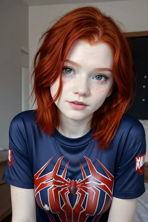 18 Year Old Redhead Face Woman Full Of Milk Beautiful Slim Body Looking
