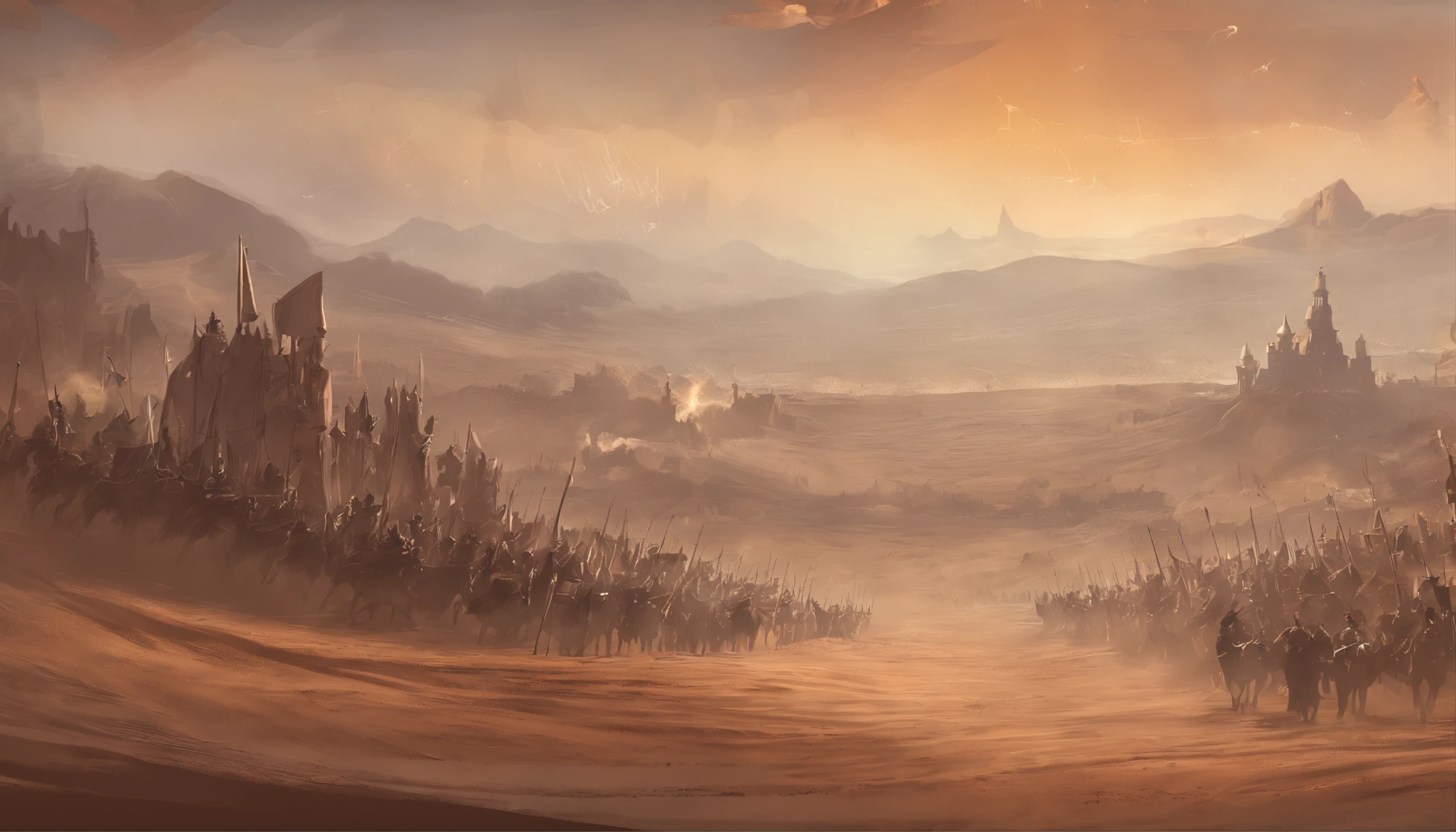 Close-up of medieval war scenes，The fighting was fierce，Spectacular ...