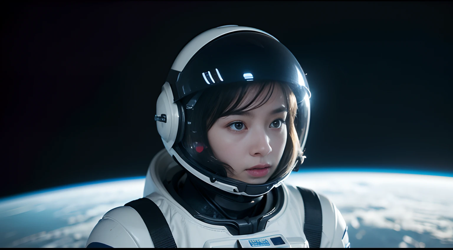 Arafed woman in space suit with helmet and goggles looking at camera - SeaArt AI