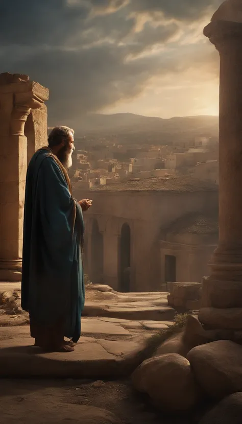 The apostle Paul looked at the screen, roupas compridas, Religion, Ultra foto realsisim, Israel ...