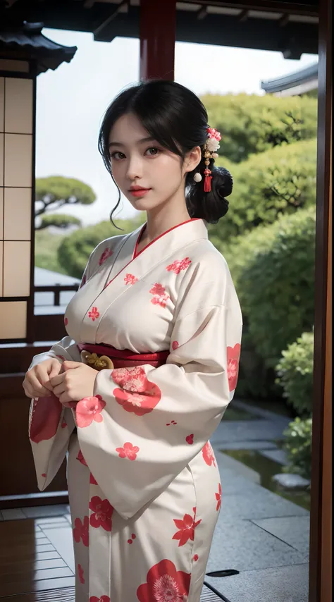 Masterpiece Top Quality Portrait Of One Girl Yellow Kimono