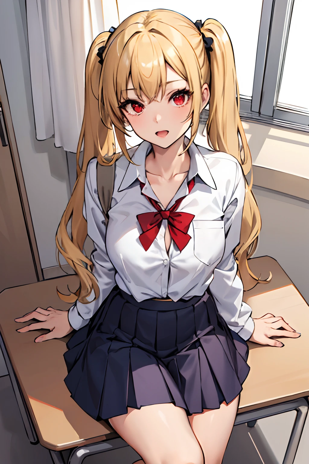 (masterpiece:1.2, best quality), 1lady, solo, school uniform - SeaArt AI