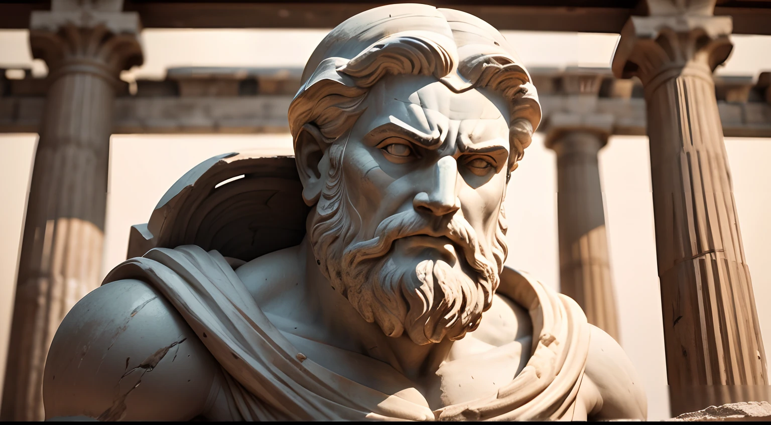 A close up of a statue of a man with a beard - SeaArt AI