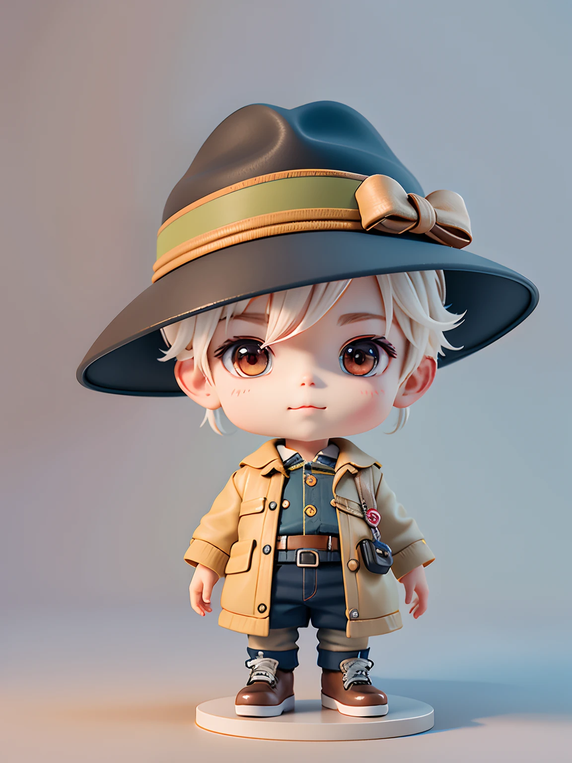 There was a little boy with a hat.，cute 3d rendering，Little designer ...