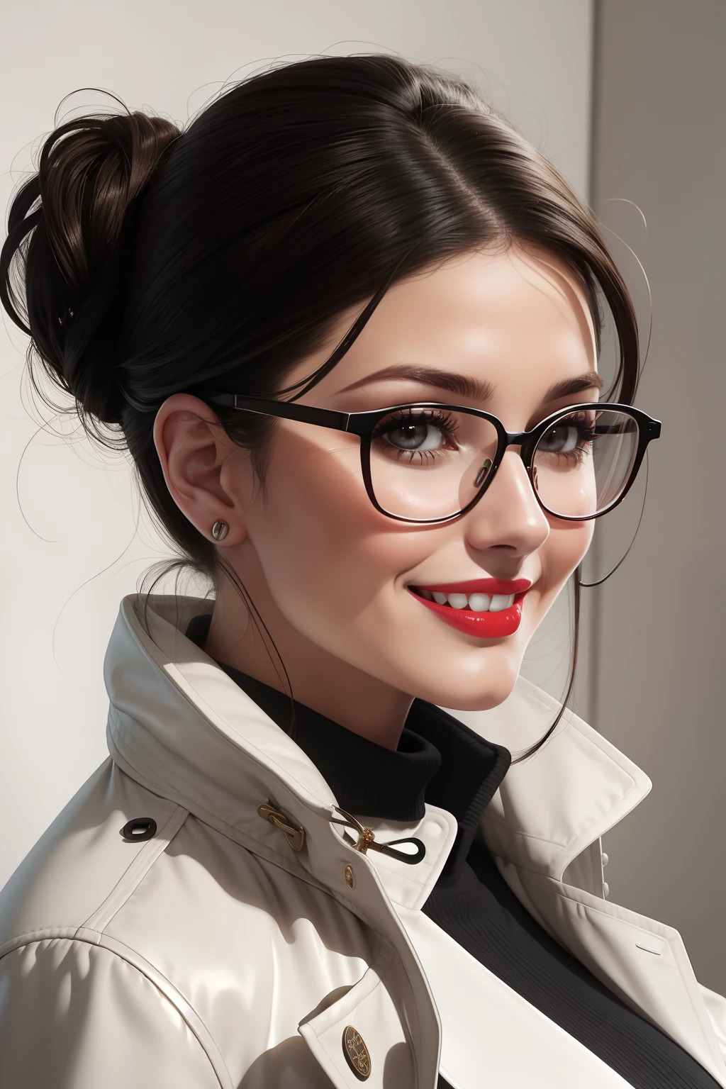 Lucy Pinder, Face Portrait, face, red lipstick, smiling - SeaArt AI