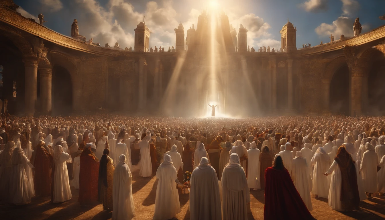 The Rapture ,Thousands of people are floating in the air,Standing on ...