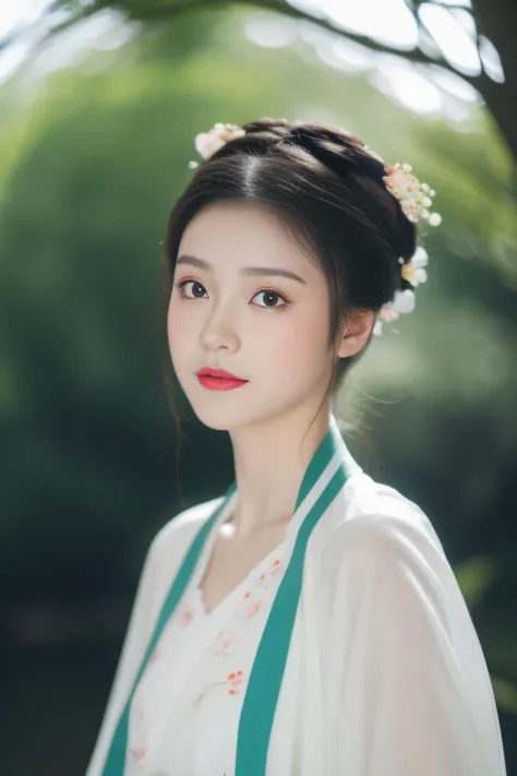 Under the sunlight, Hanfu women, White Hanfu, Portrait photo of the ...