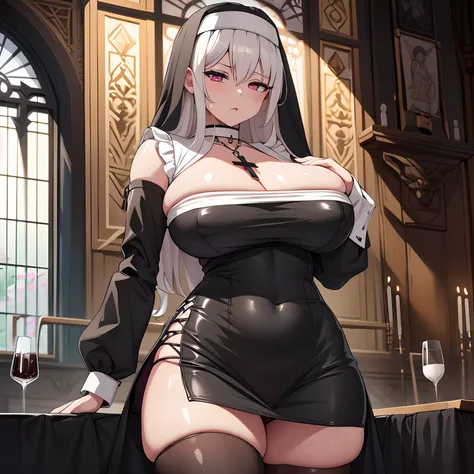 ((Nun dress))),（lewd nun），(gig - SeaArt AI