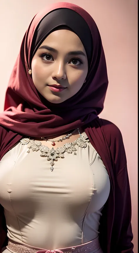 1 malay girl , modern plain hijab, shy, medium portrait shot , watery eyes - SeaArt AI