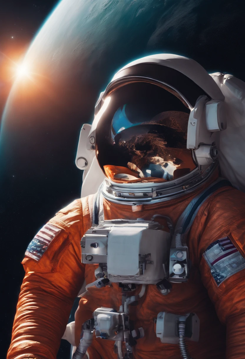 Astronaut in space suit with earth in the background - SeaArt AI