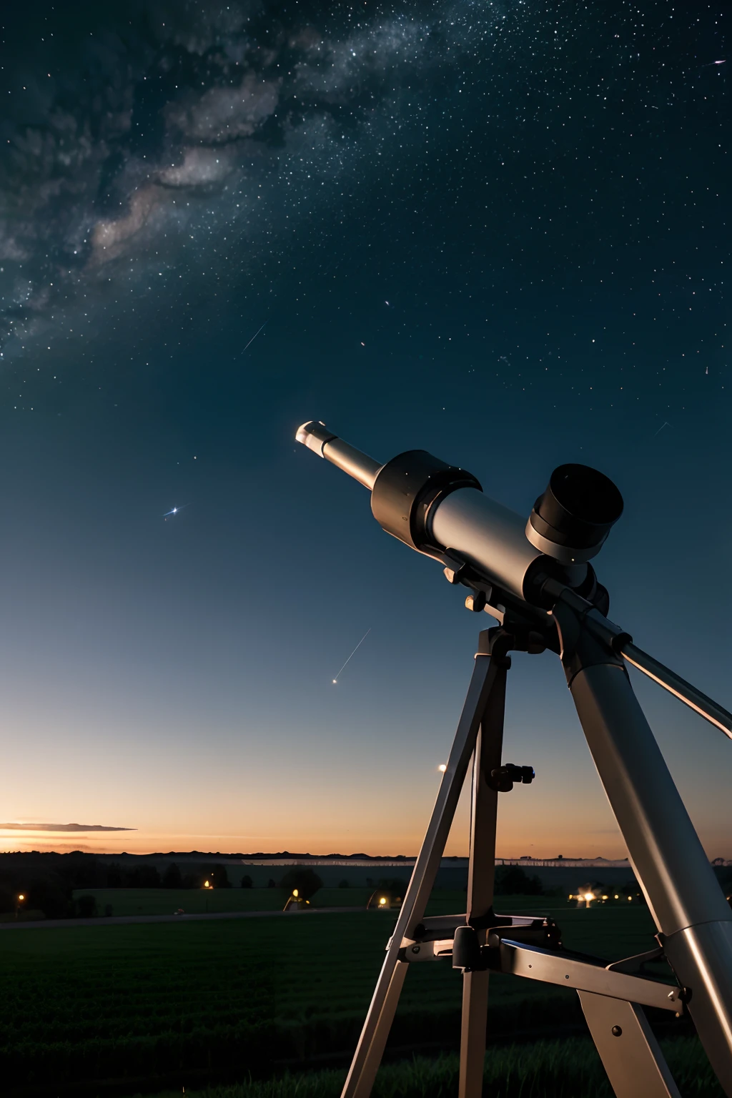 Starr gazing telescope with a view of the milky and the stars - SeaArt AI