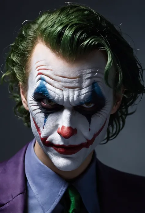 A close-up of the Joker's face, Details of each part, 4K photo, - SeaArt AI