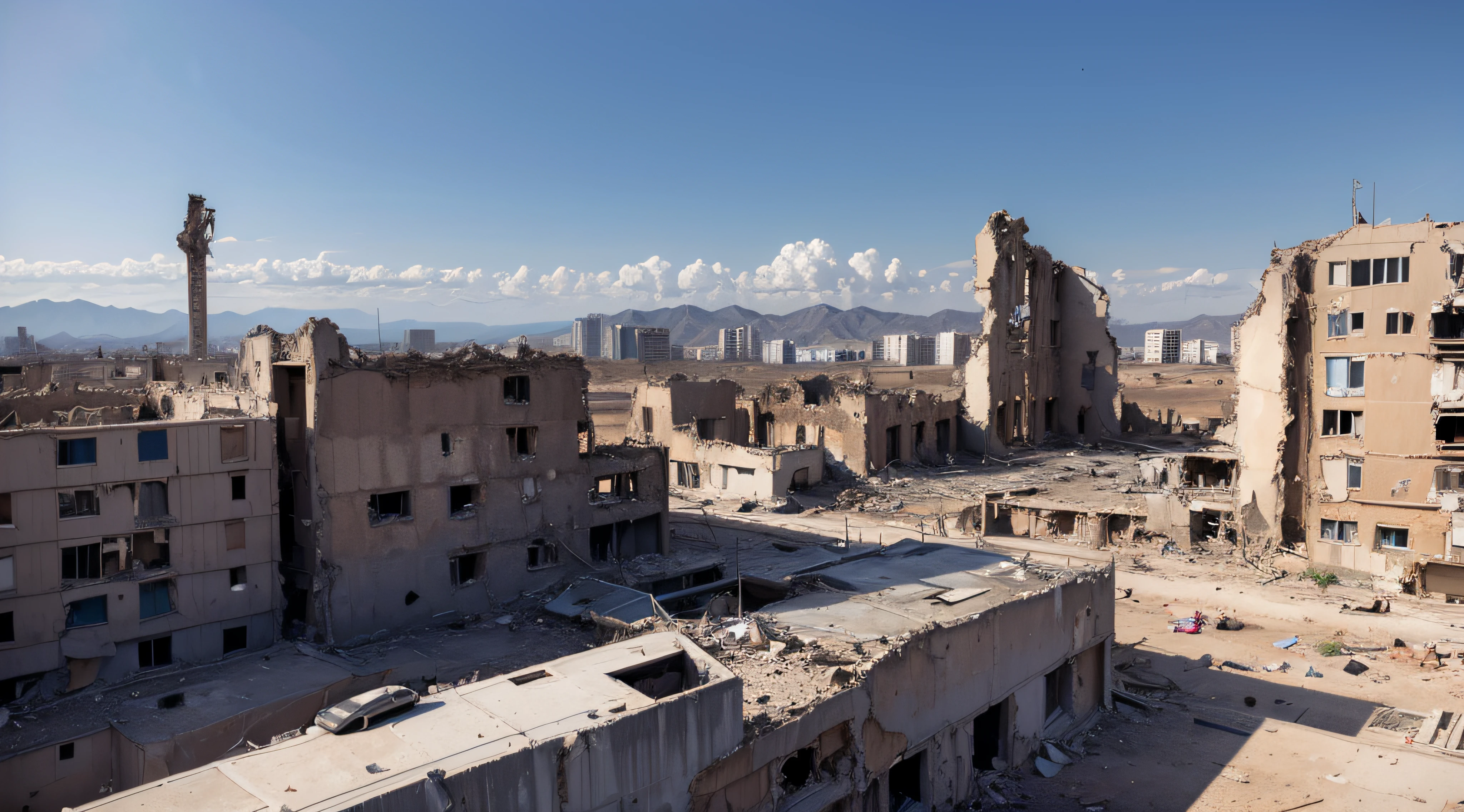 Arafed building in a city with a clock tower in the background - SeaArt AI