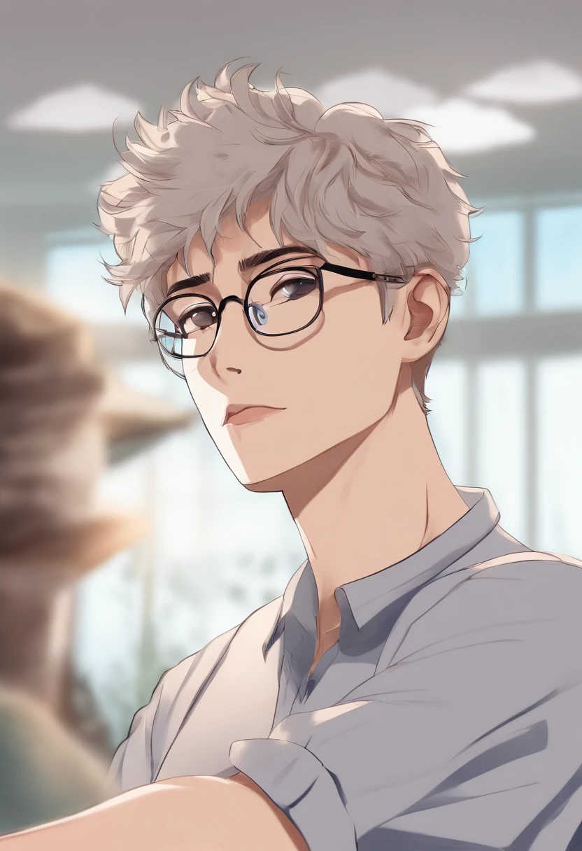 A drawing of a person with glasses and a shirt, desenhado no microsoft paint, inspirado em Un ...