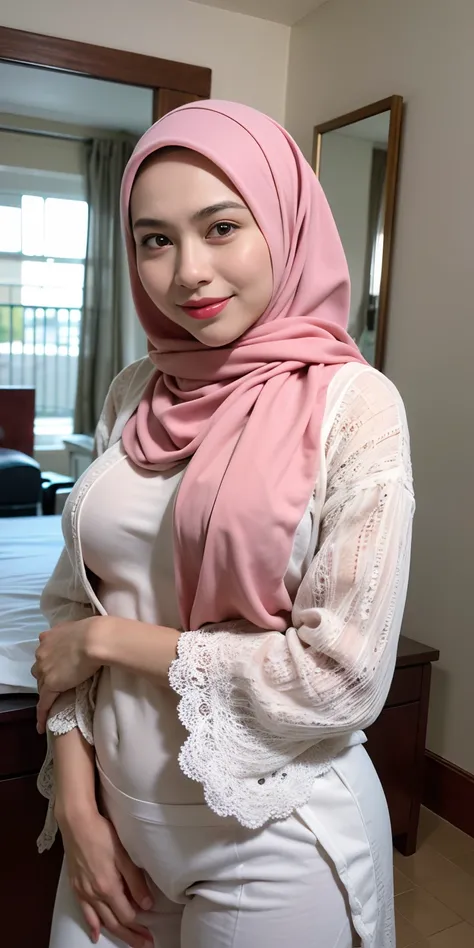 Night Scene Close Up Photo Of A Sexy Malay Girl With Hijab And