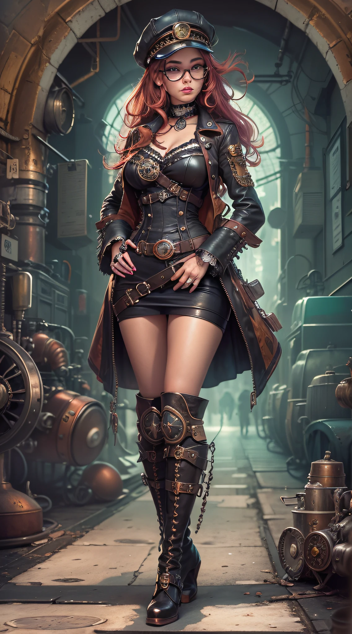 Em um mundo de fantasia steampunk, uma mulher com um estilo punk a vapor assume o centro do ...
