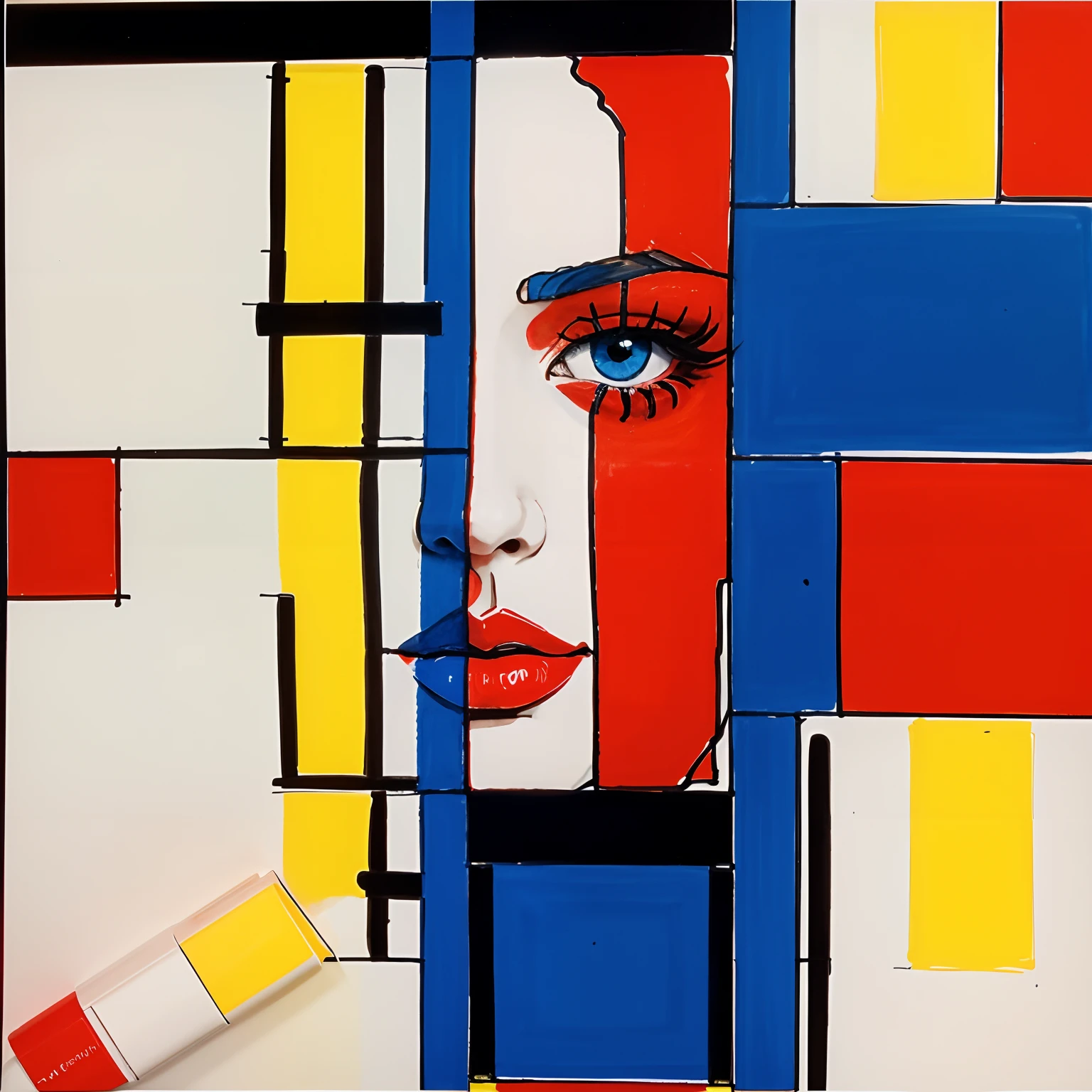 Draw me with markers Mondrian's Composition with Red, Blue, and Yellow ...